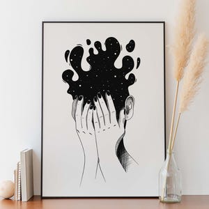 Overthinking Illustration, Printable Art, Original Drawing ...