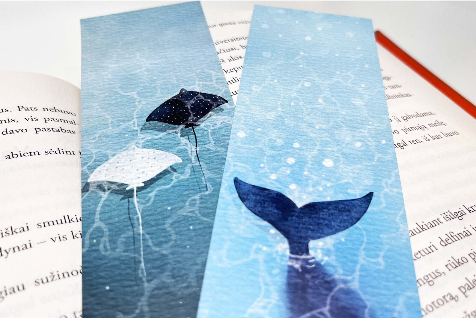 Watercolor Print Bookmarks Set of Laminated Bookmarks Double Sided ...