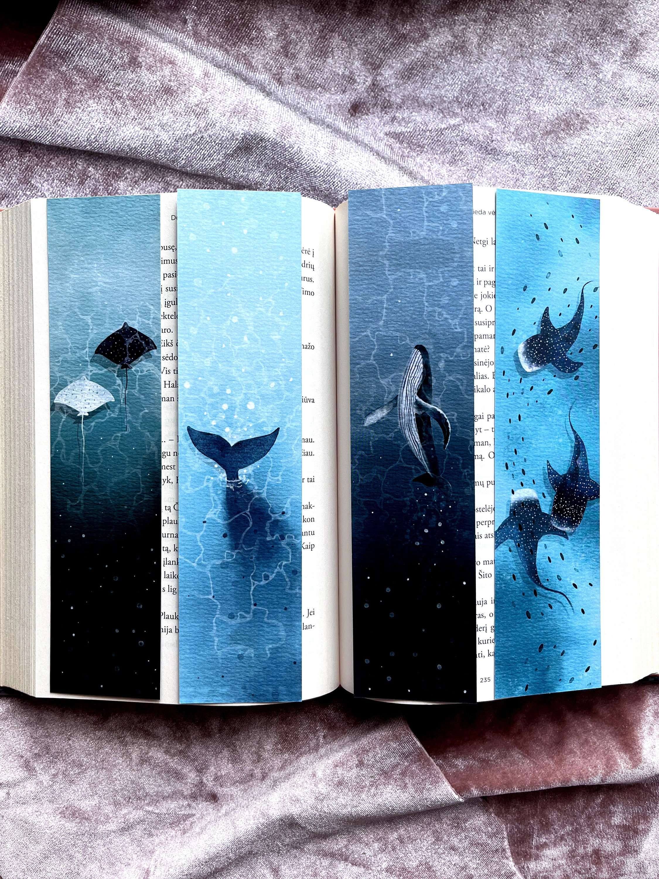 Watercolor Print Bookmarks Set of Laminated Bookmarks Double Sided ...