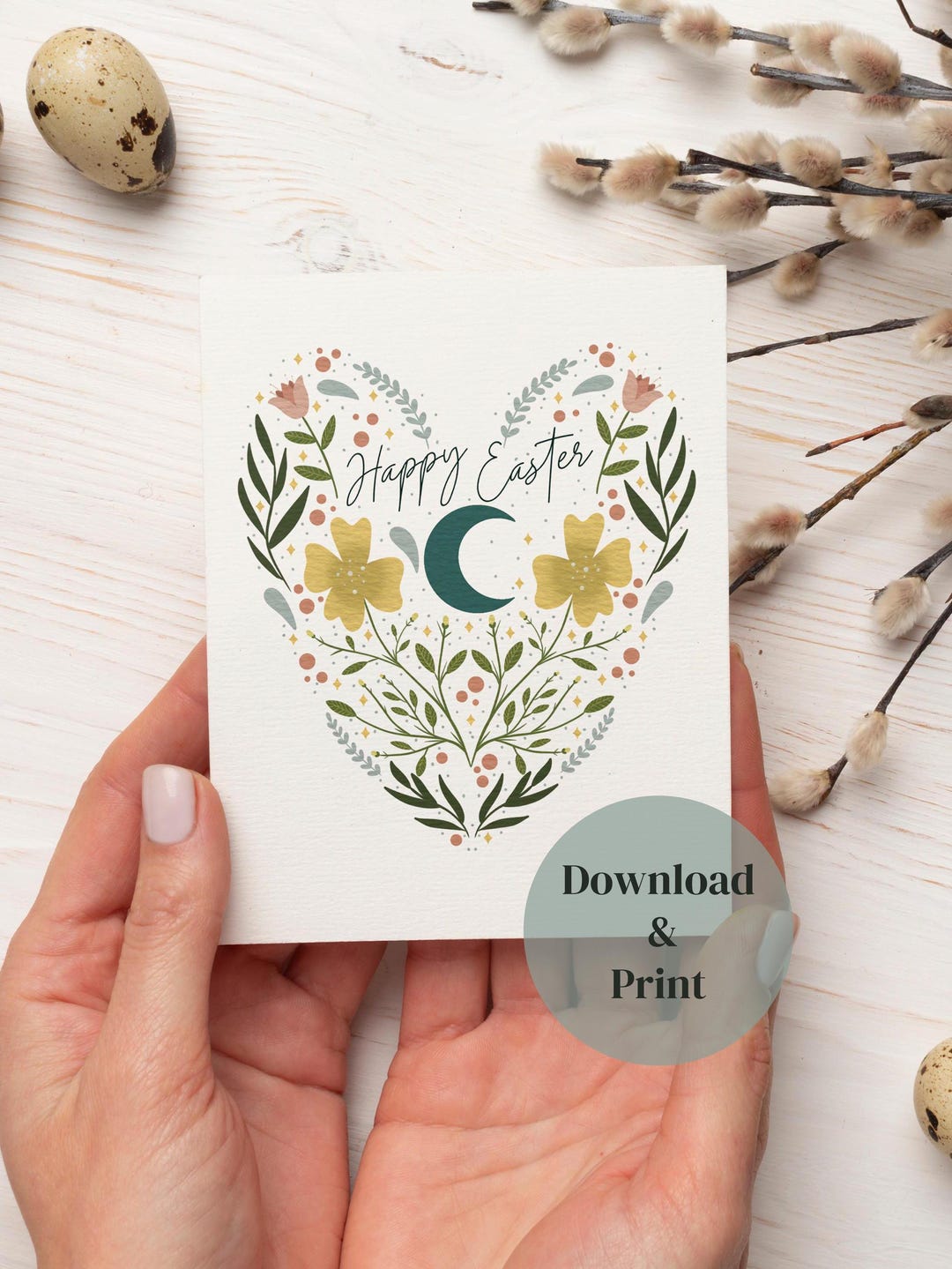 Pack of Easter Postcards, Downloadable Greeting Cards, Print at Home Greeting Cards, Easter ...