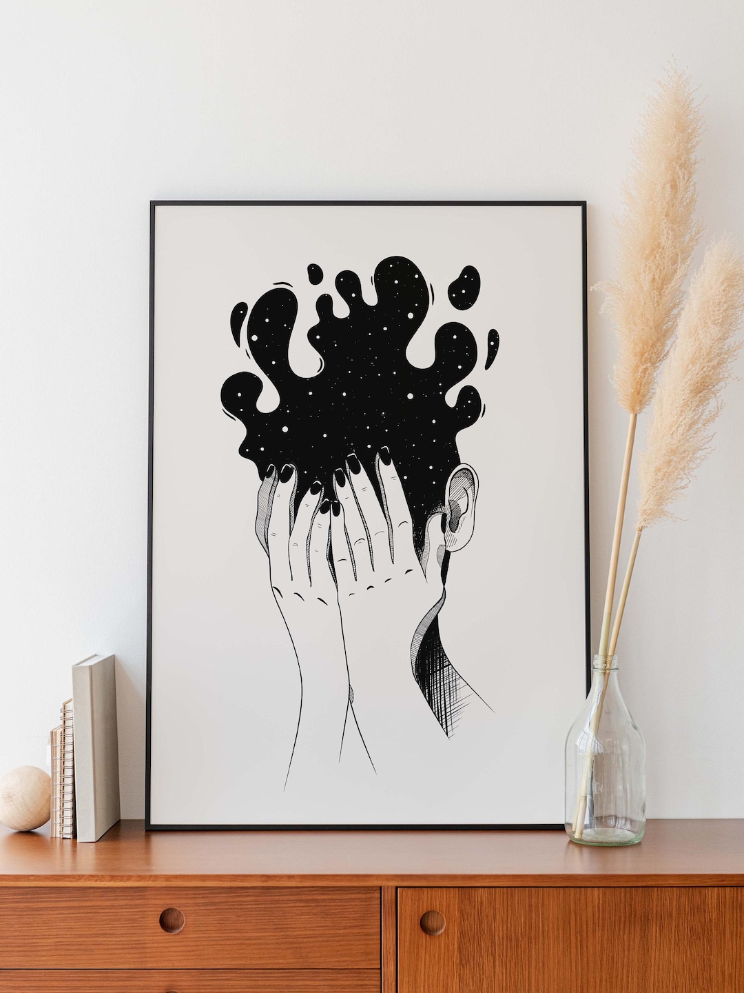 Original Art Print, Black and White Art Reproduction, Minimalistic Home ...