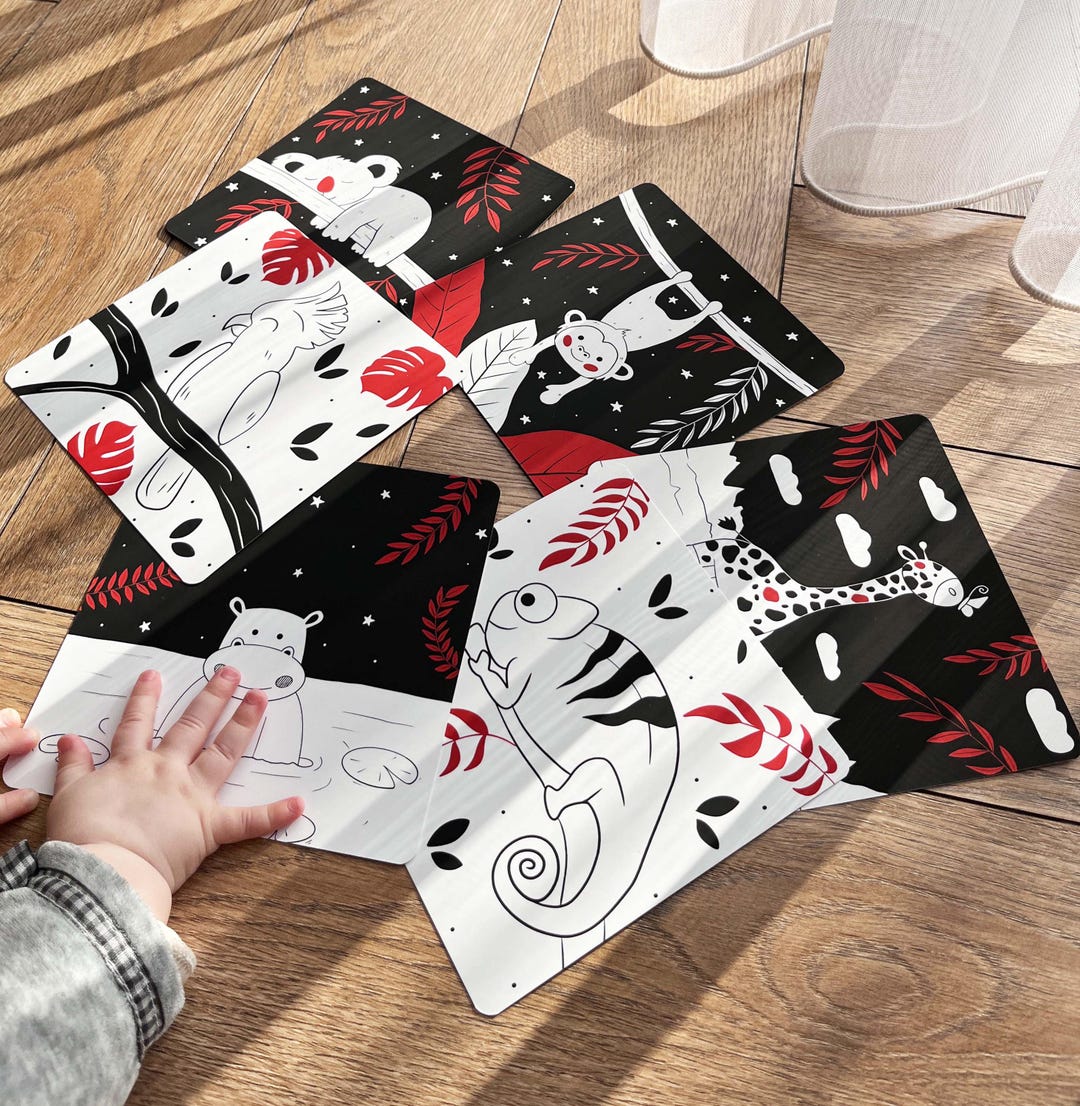 Sensory Baby Cards for Infant Flashcards for Newborn High Contrast ...