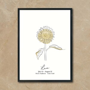 Leo Printable Illustration Minimal Zodiac Artwork Simple Leo Drawing ...