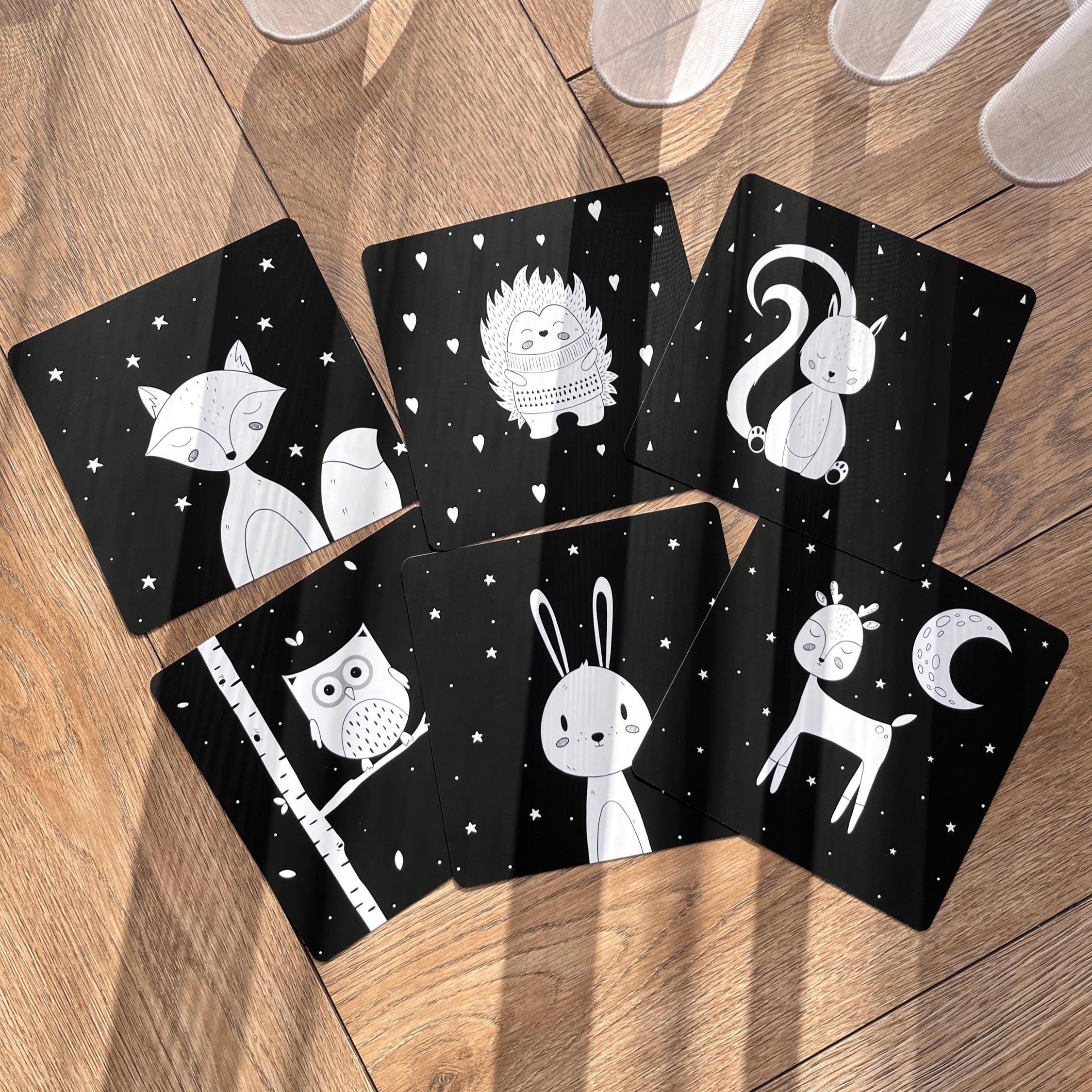 Baby Contrast Cards, Baby Sensory Cards, High Contrast Cards, Black and ...