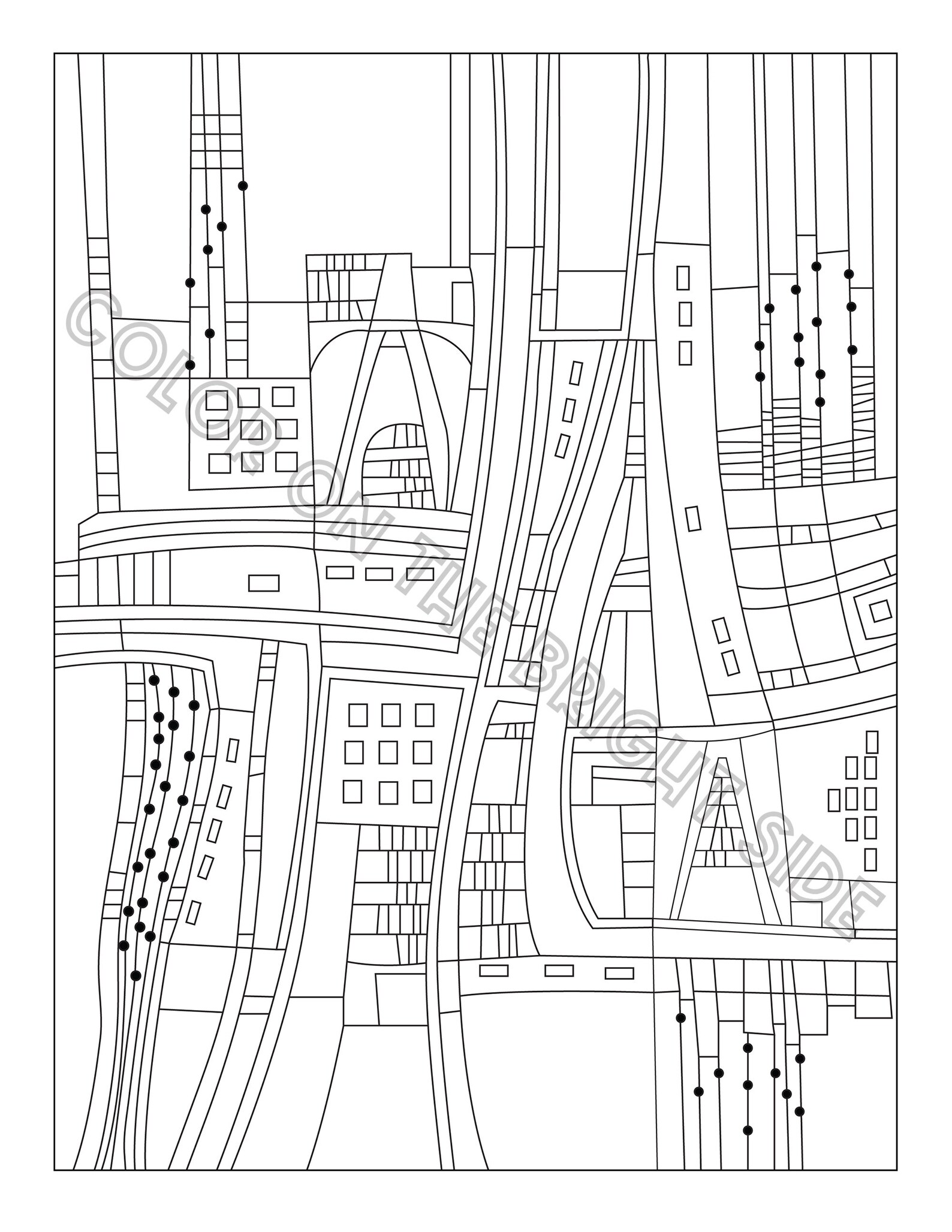 Abstract Geometric Coloring Pages, 5 Designs, Instant Download PDF ...