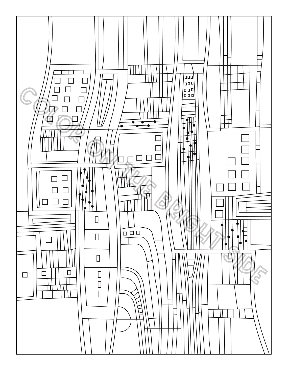 Abstract Geometric Coloring Pages, 5 Designs, Instant Download PDF ...