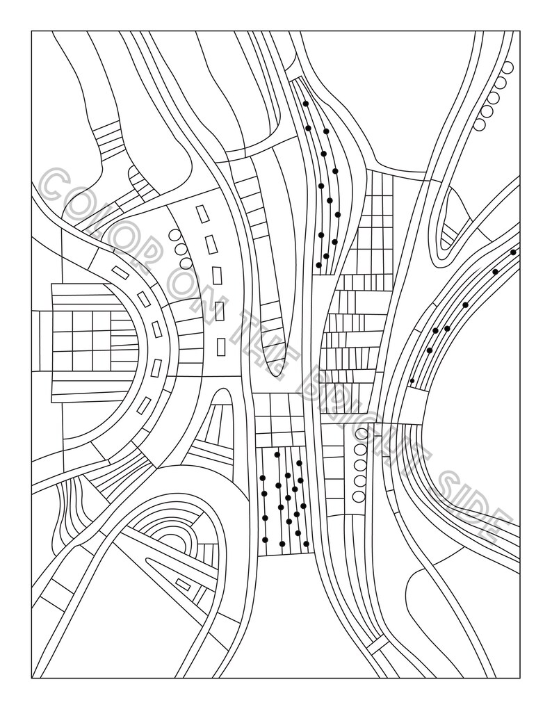 Abstract Geometric Coloring Pages, 5 Designs, Instant Download PDF ...