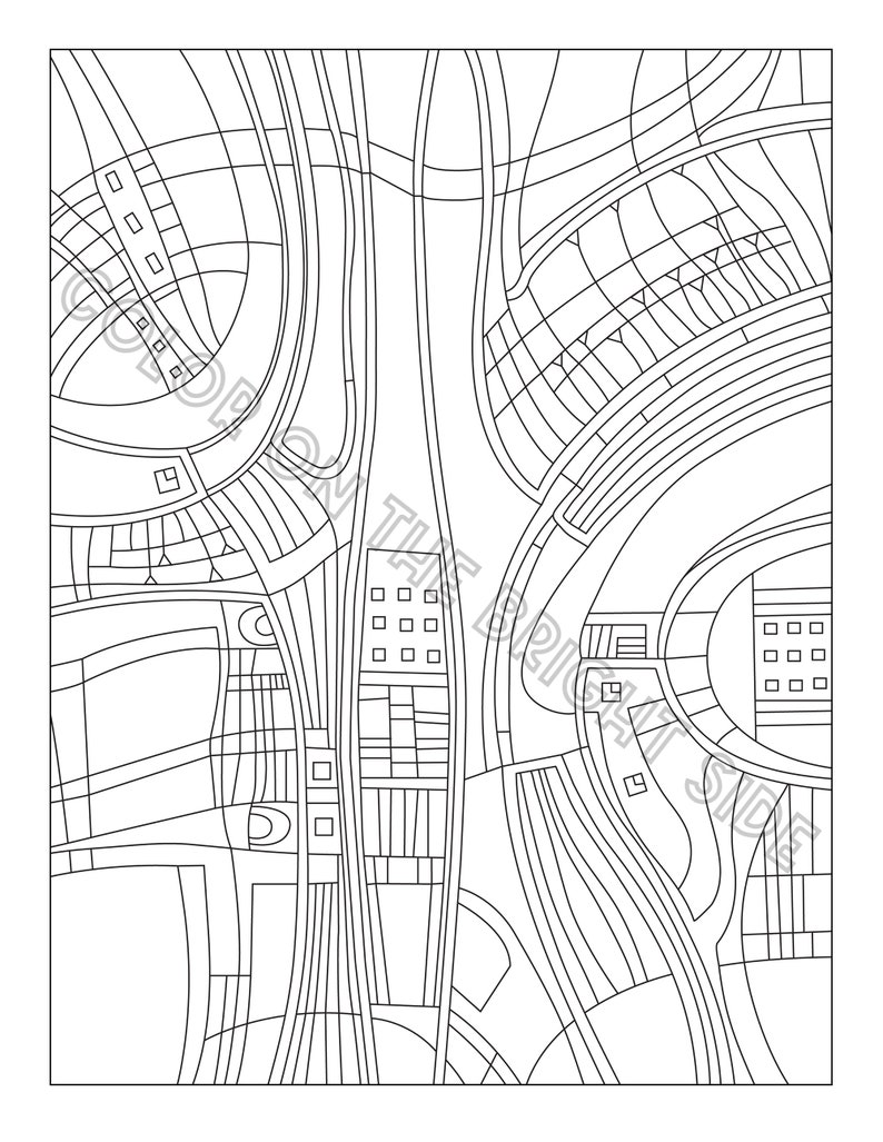 Abstract Organic Coloring Pages, 4 Designs, Instant Download PDF ...