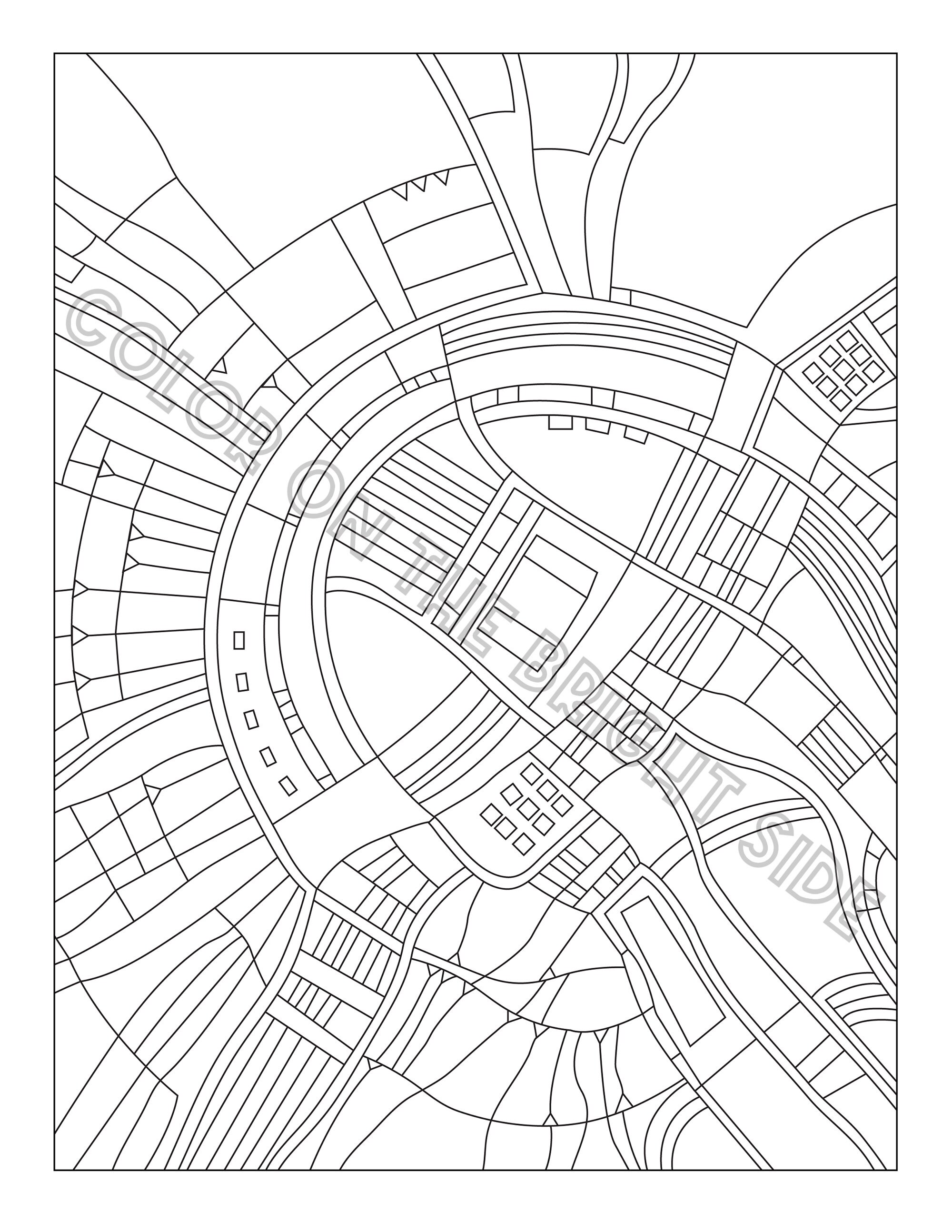 Abstract Organic Coloring Pages, 4 Designs, Instant Download PDF ...