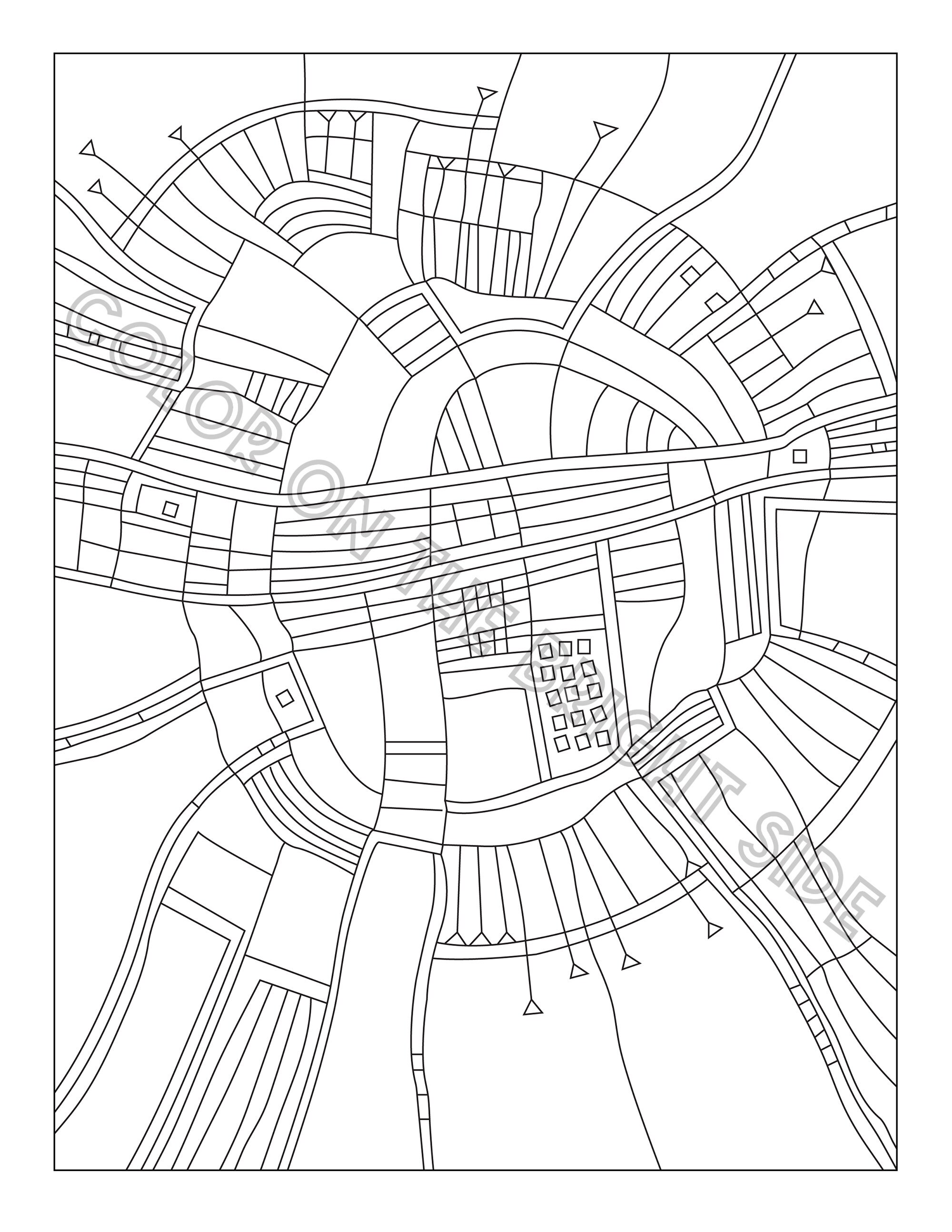 Abstract Organic Coloring Pages, 4 Designs, Instant Download PDF ...