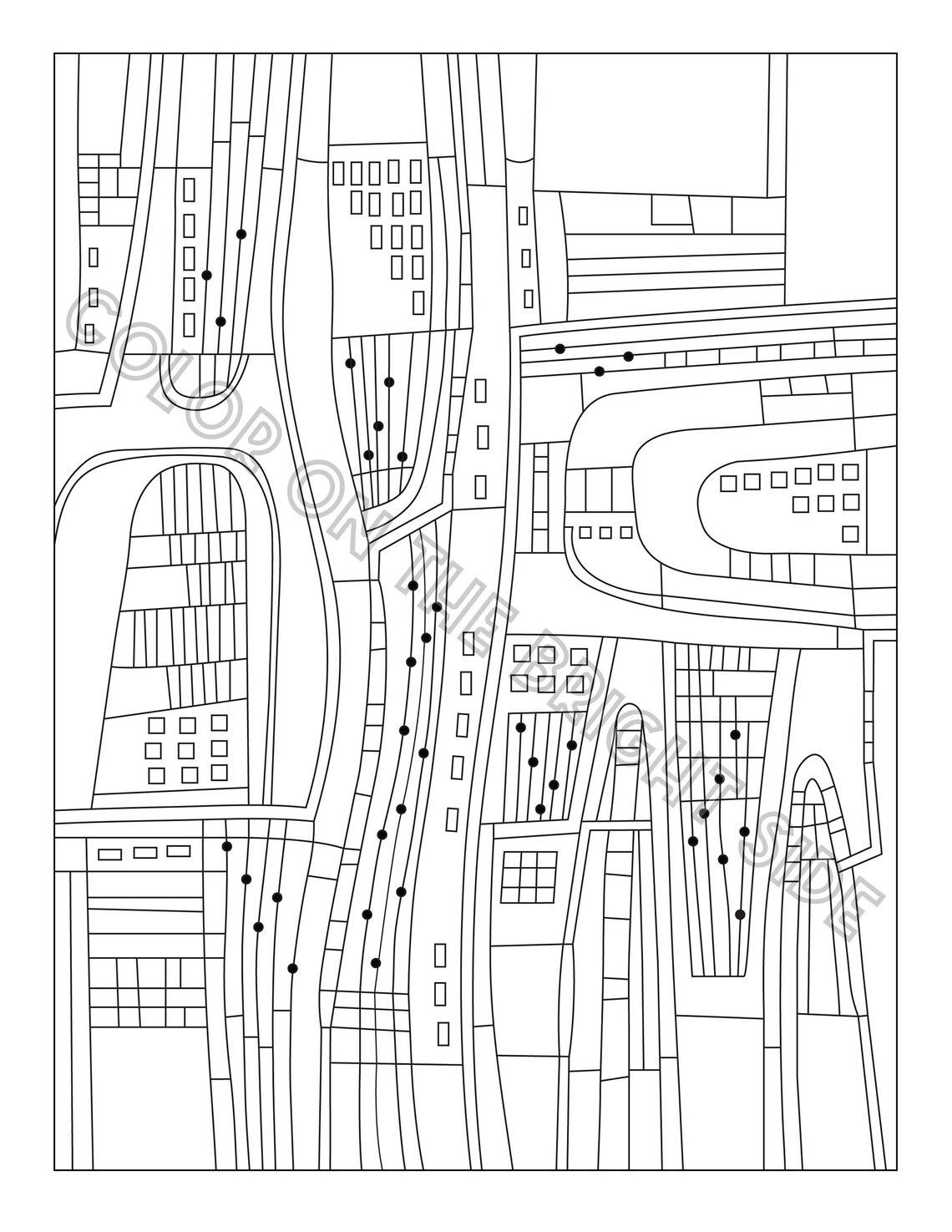 Abstract Geometric Coloring Pages, 5 Designs, Instant Download PDF ...