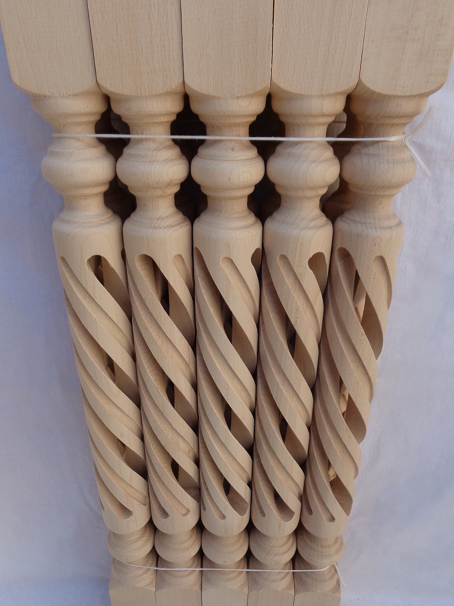 Stair Balusters Open Spiral Design Carved Wooden Spindles - Etsy