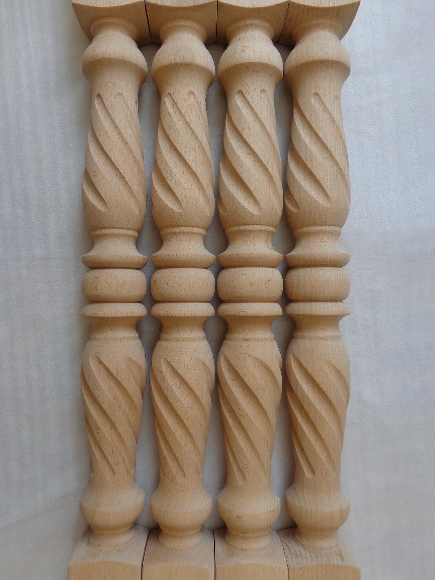 Stair Newel Post Spiral Twist Design Carved Wooden Column Balustrade ...