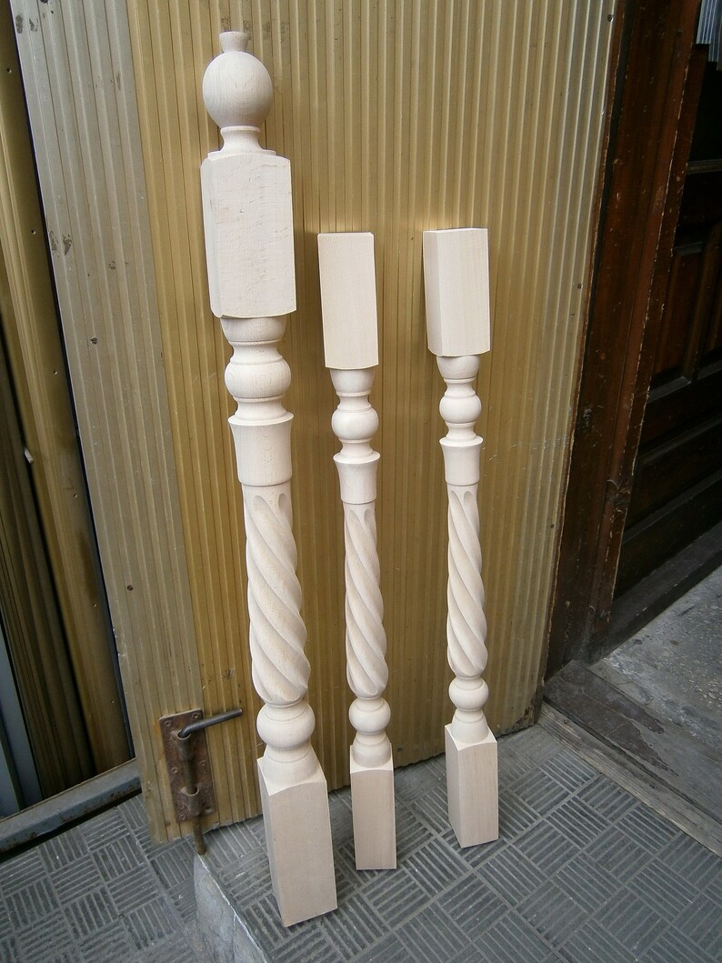Stair Balusters & Newel Posts Spiral Twist Design Ball Top Cap Finial ...