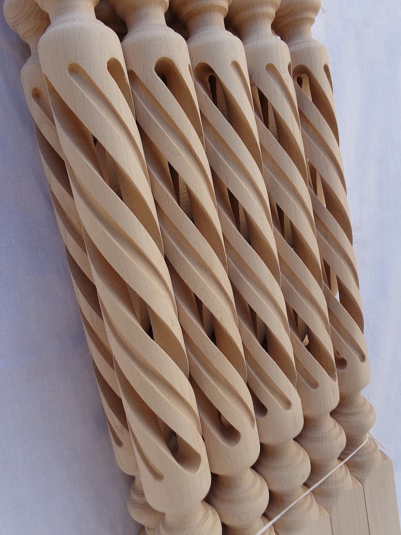 Stair Balusters Open Spiral Design Carved Wooden Spindles Bannisters ...