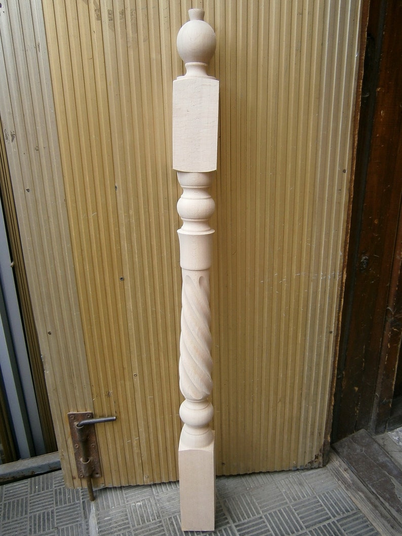 Stair Balusters & Newel Posts Spiral Twist Design Ball Top Cap - Etsy