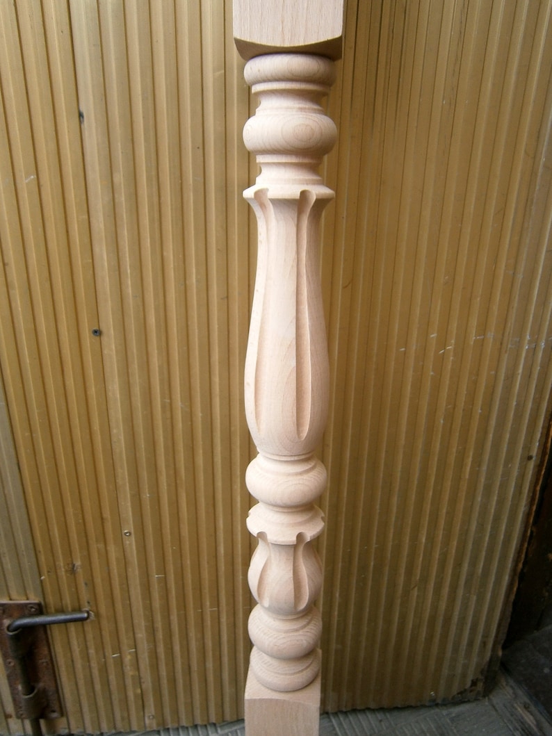 Stair Balusters & Newel Posts Graceful Flows Design Carved | Etsy