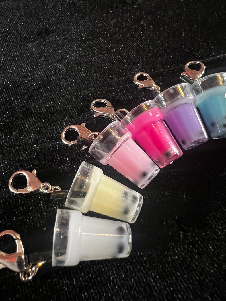 Bubble Tea Charm Milk Tea Boba Tea Drink Charm Clip on - Etsy
