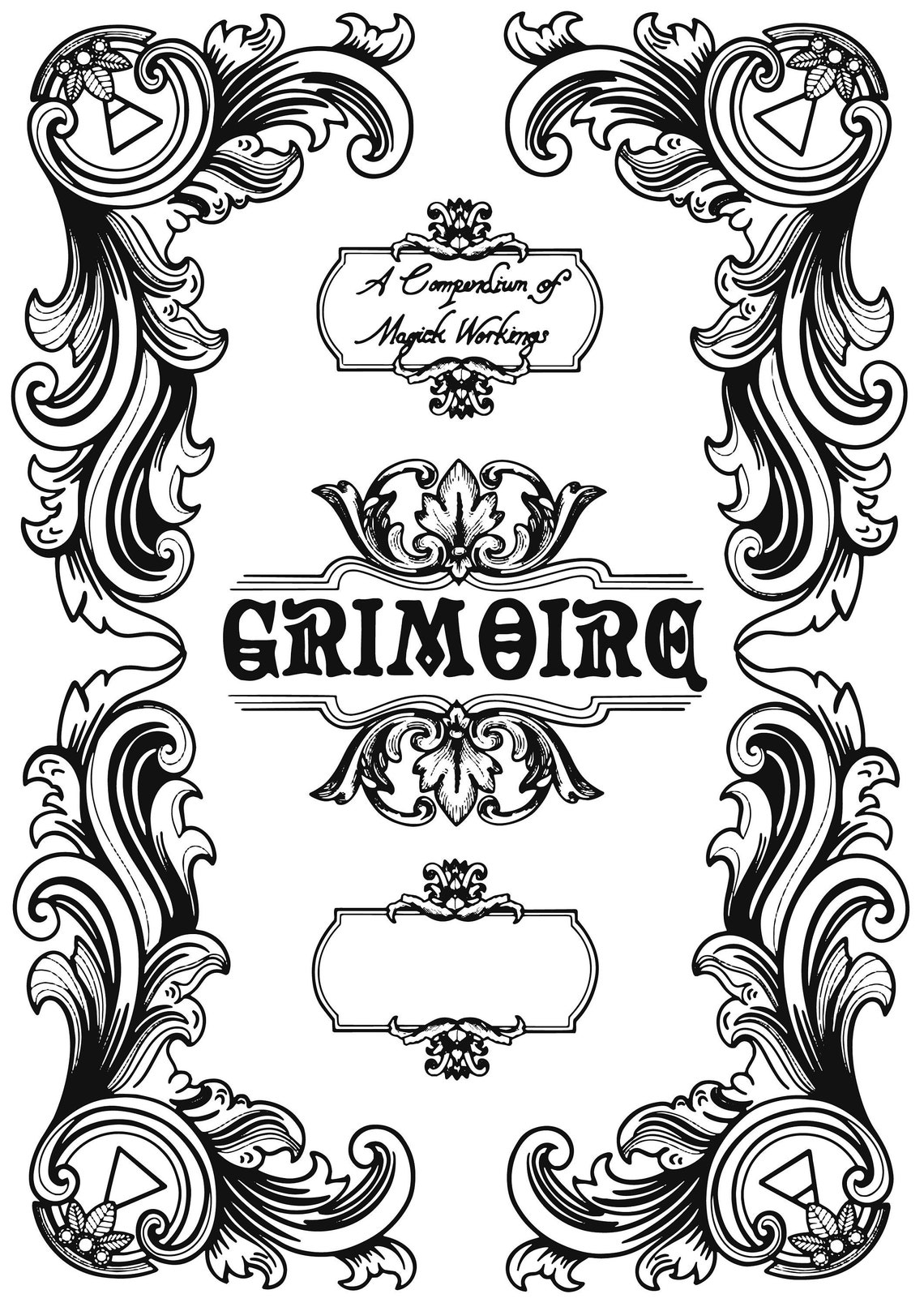Grimoire Colouring Page Adult Colouring Grimoire Cover - Etsy
