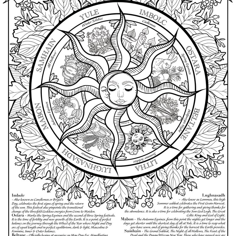 Pagan Coloring Page - Etsy