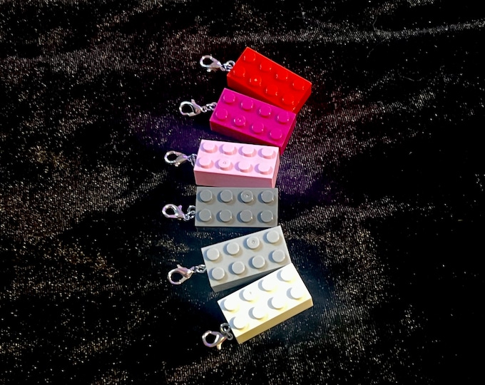 Lego Style Brick Charms Building Bricks Bracelet Charm Bag Charm ...