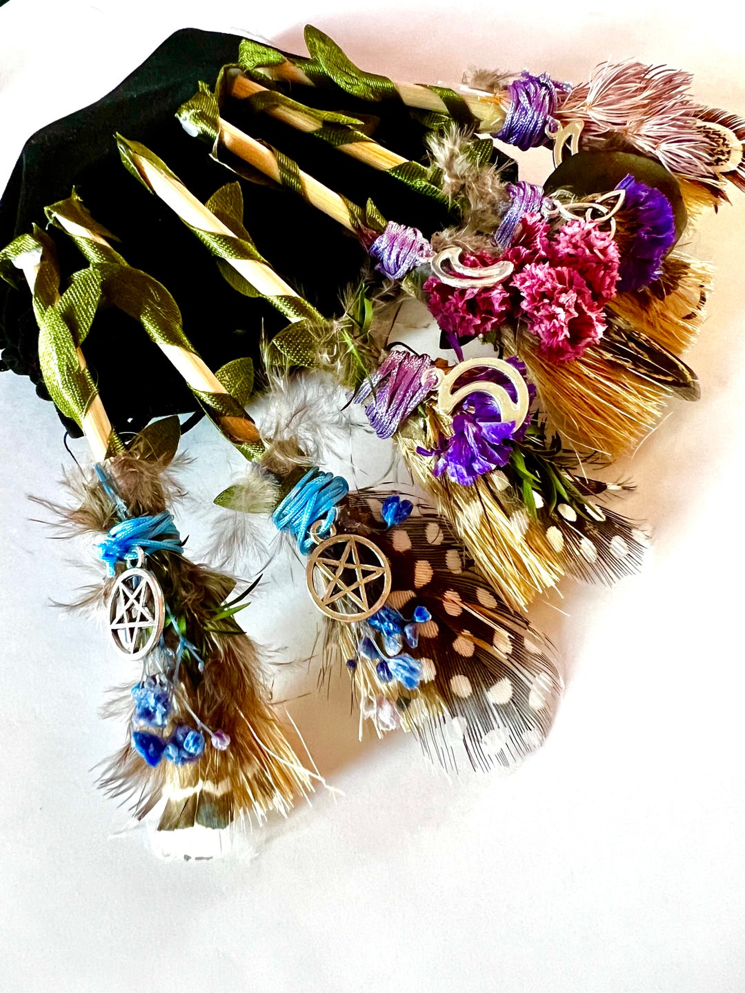 Besom Mini Broom Altar Broom Bespoke Pentagram Pentacle Triquetra ...