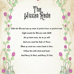 Wiccan Rede Long & Short Versions DIGITAL ONLY Printer Friendly Version ...