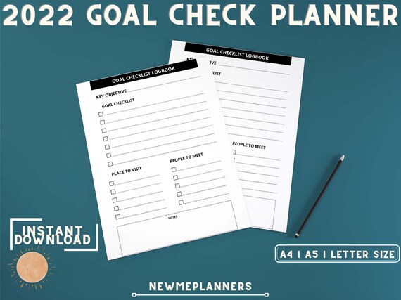 Goal Progress Tracker Printable Goal Setting Planner | Etsy