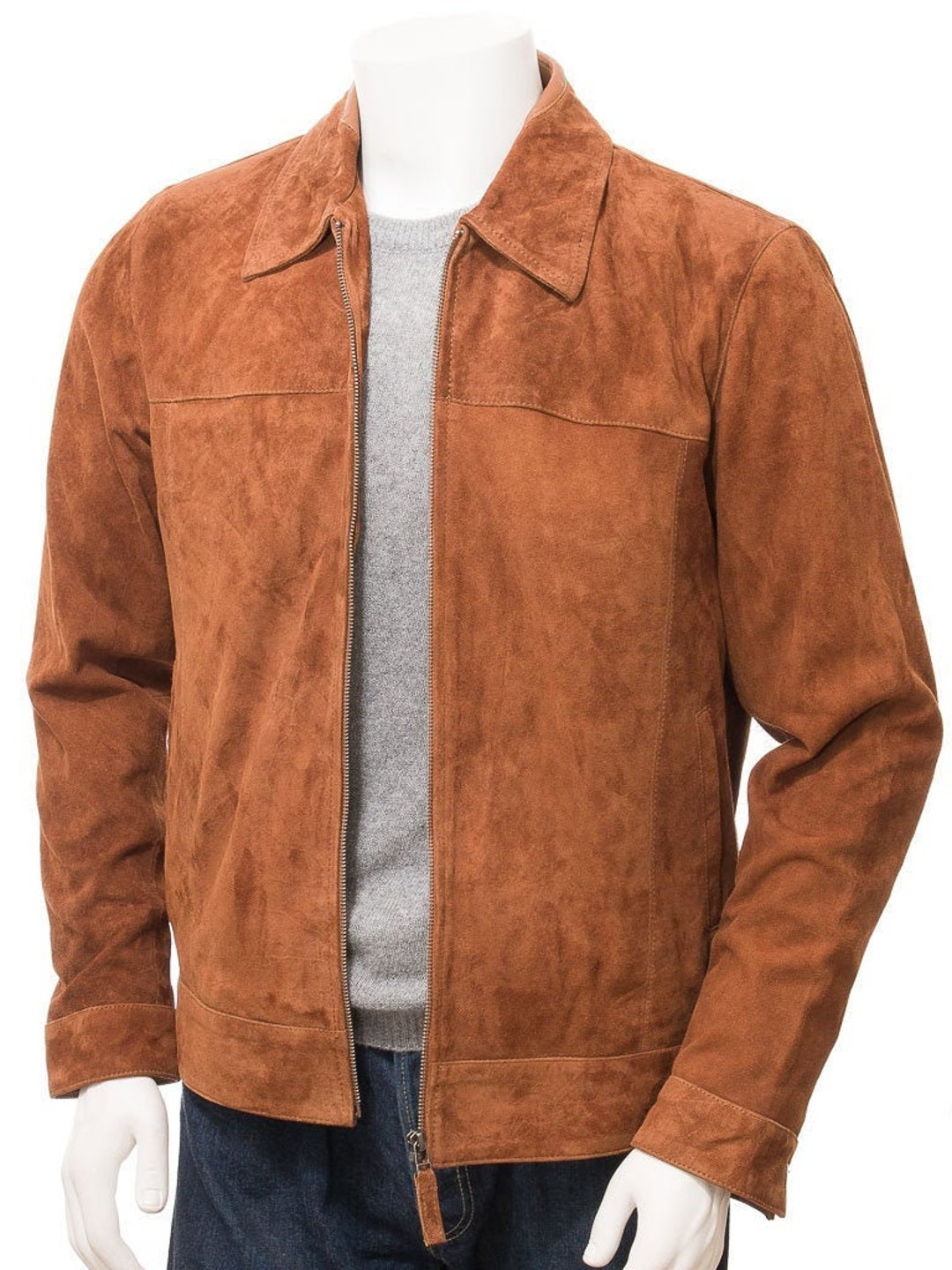 Men's Goat Suede Leather Biker Jacket: Slim Fit Designer Style - Etsy