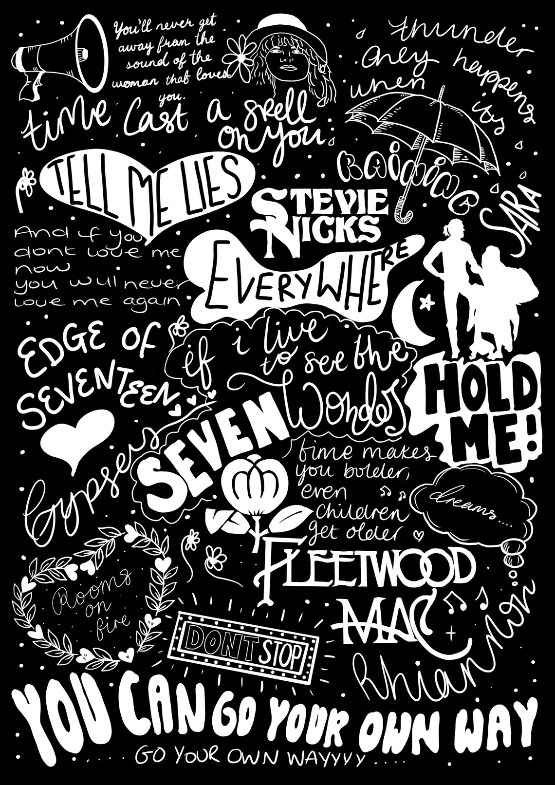 Fleetwood Mac Doodle Print - Etsy