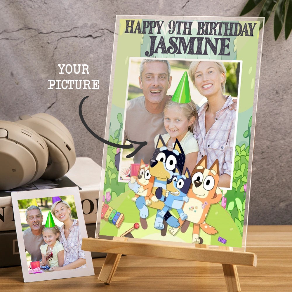 Personalised Photo Plaque Bluey Photo Frame Bluey Birthday | Etsy