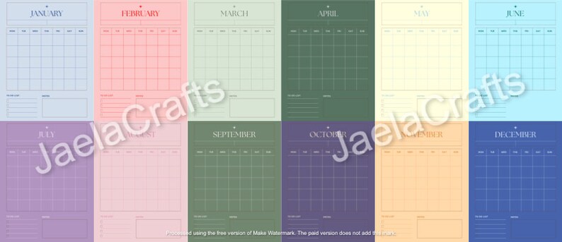 2024 Color Aesthetic Planner/calendar for Monthly Organization - Etsy