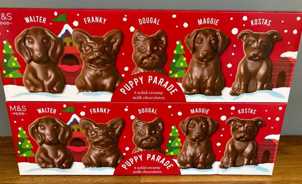 Marks and Spencer 10 Puppy Parade Christmas Creamy Chocolates - Etsy UK