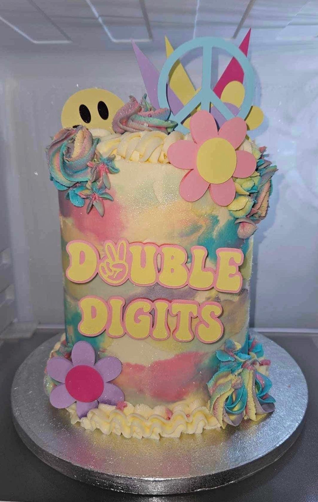 Double Digits Cake Topper Peace Pastel 10th Birthday Age Milestone ...
