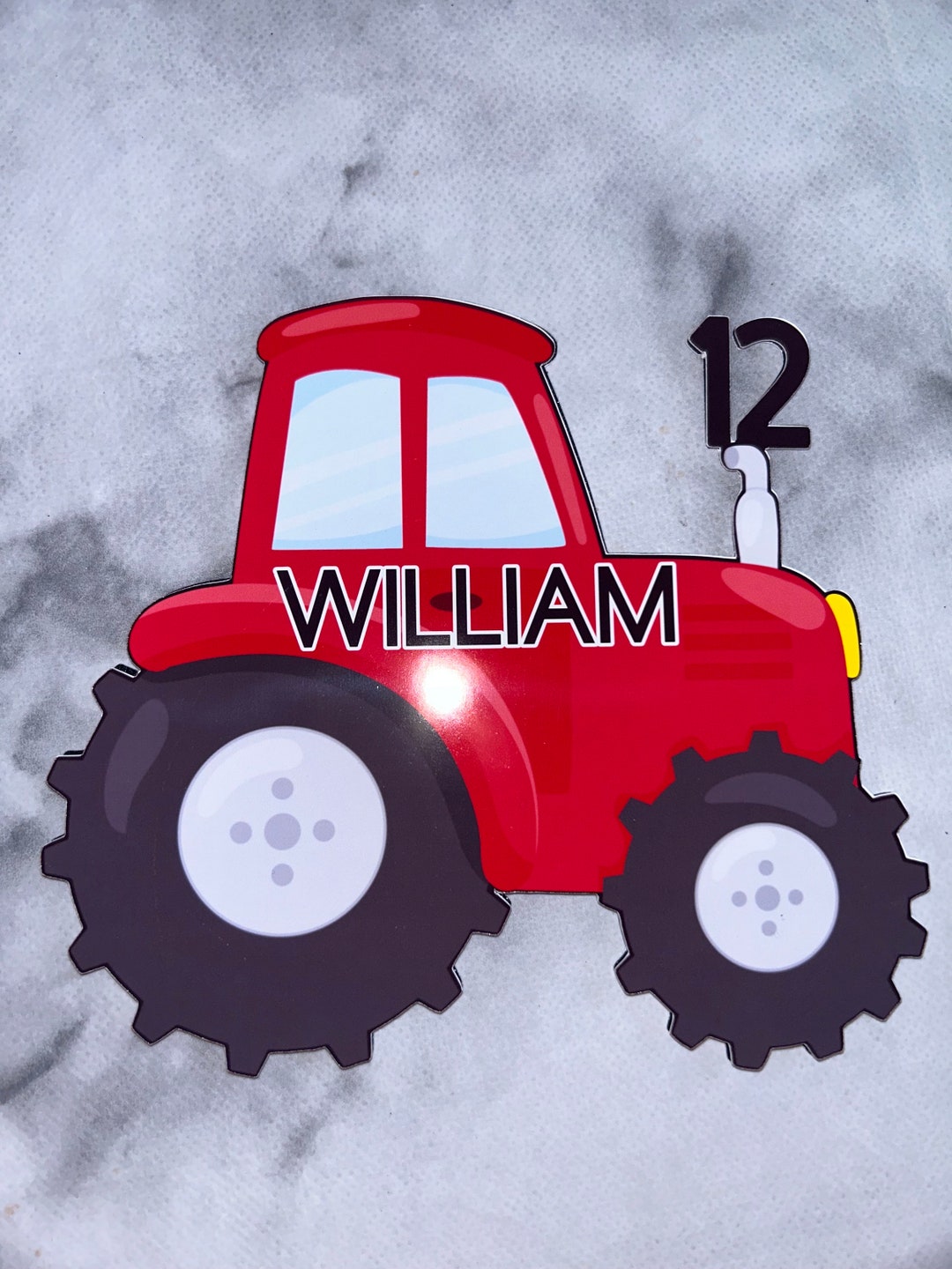 Personalised Red Tractor Farmer Farming Farm Cake Topper Any Name Any ...