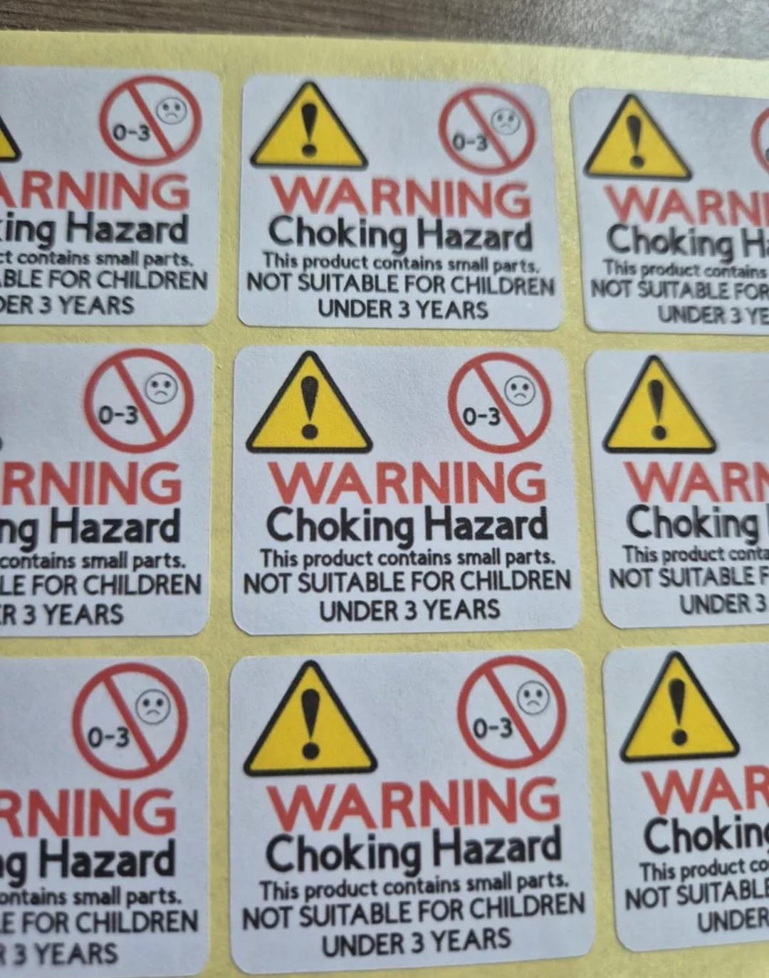 Choking Hazard Warning Labels Small Parts Self Adhesive Stickers X24 ...