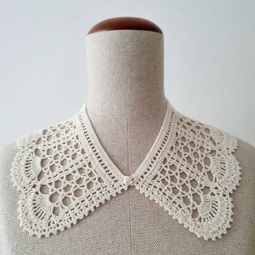 Cream Crochet Peter Pan Collar Necklace | RBG Iconic Crochet Collar ...
