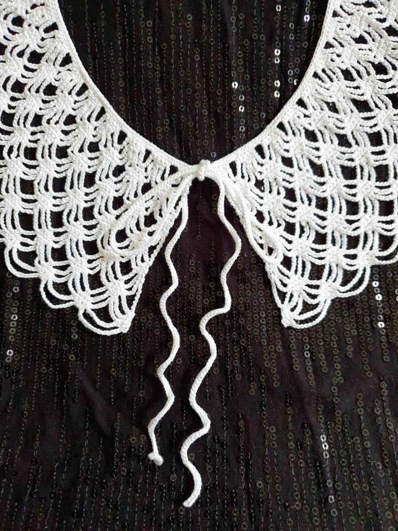 Crochet White Lace Colar Necklace, Spiderweb Style Handmade Collar ...