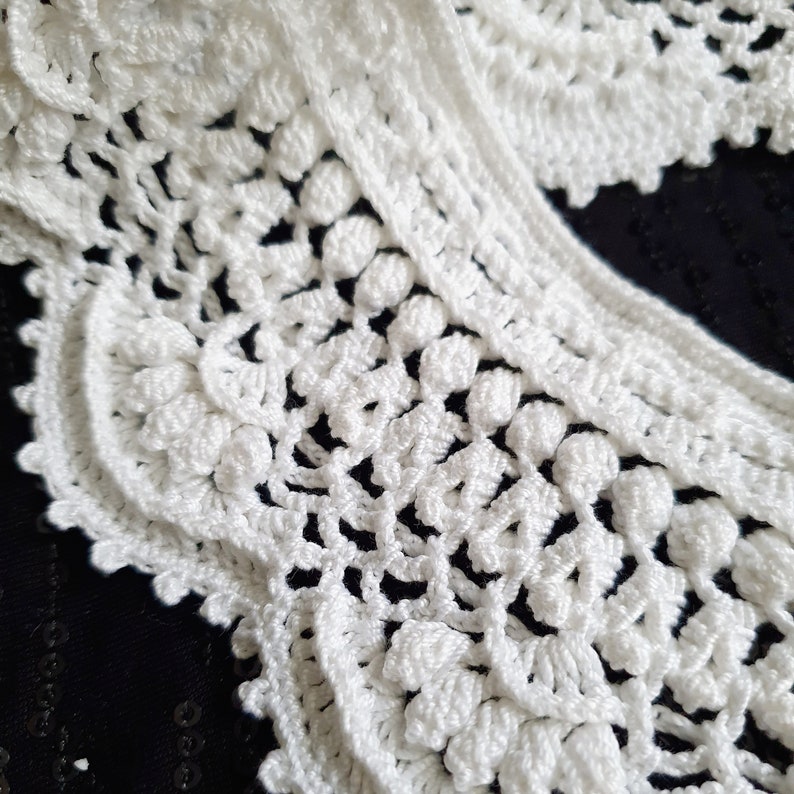 Crochet White Detachable Lace Collar Necklace - Etsy