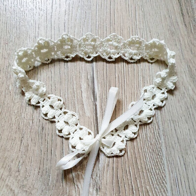 Crochet Off-white Choker Necklace With Satin Ribbon - Etsy
