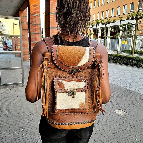 Cowhide Backpack - Etsy