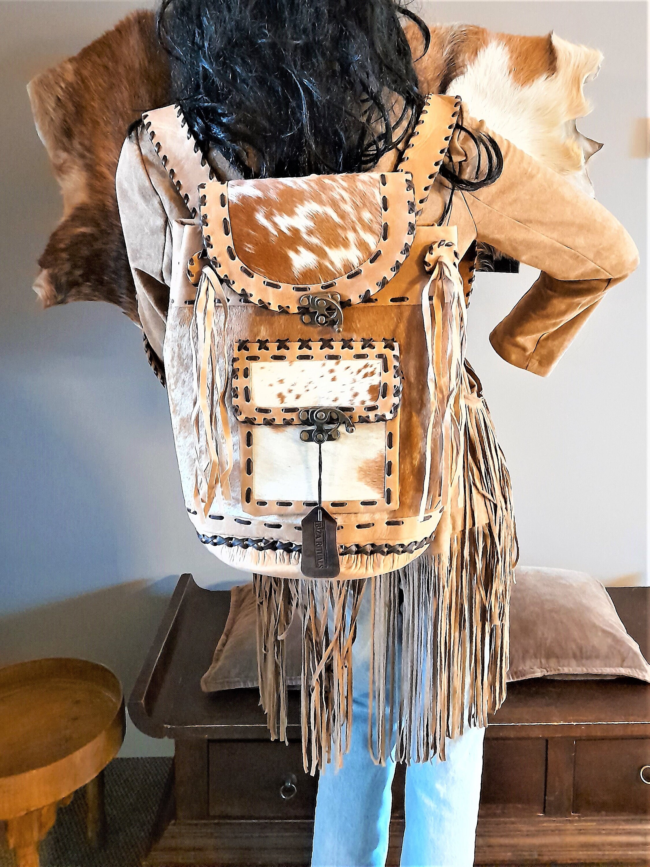 Backpack Leather and Cowhide / Backpack With Leather / Mochilla / Free ...