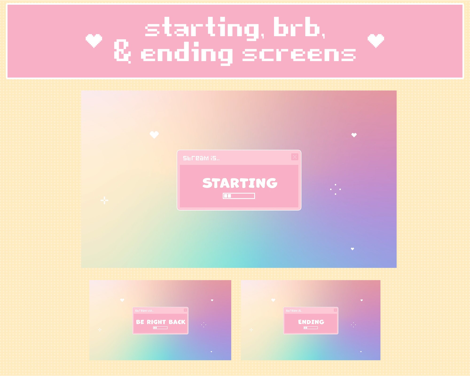 Twitch Overlay Animated Pastel Stream Overlay Package Twitch - Etsy