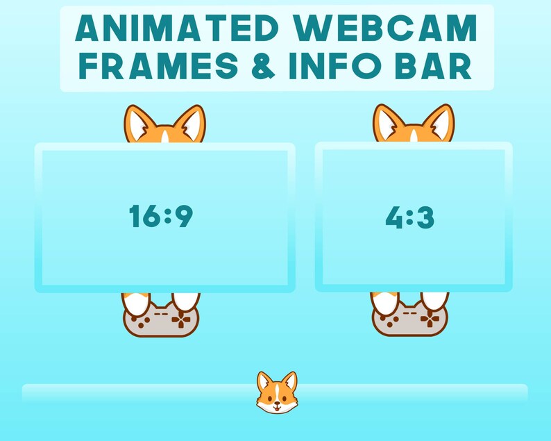 Animated Corgi Twitch Overlay Package: Kawaii Dog Stream (digital ...