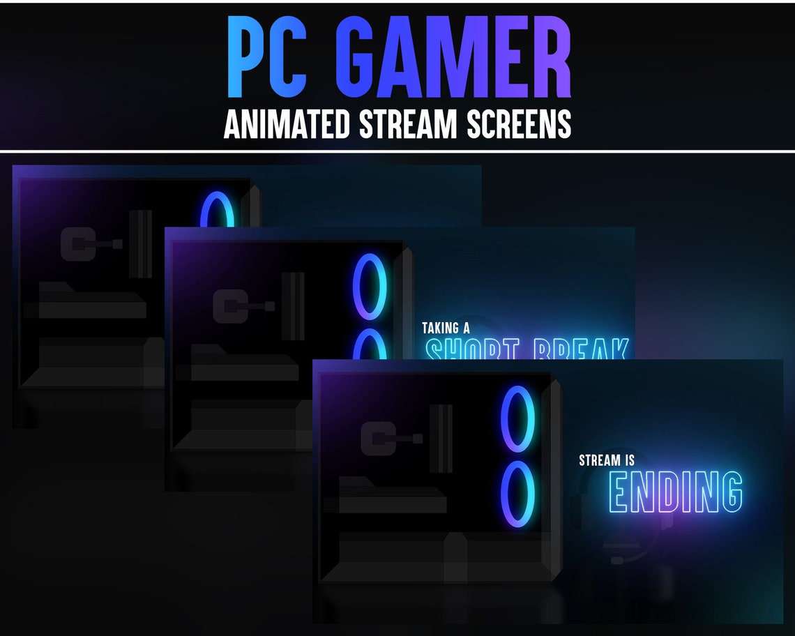 Animated Twitch Screens Animated Stream Screens Package - Etsy