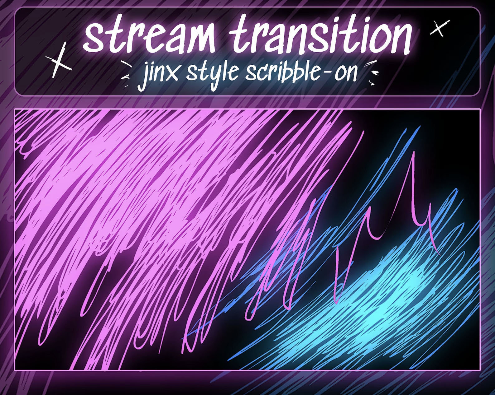 Arcane Jinx Scribble-on Stream Transition: Neon Stinger Scene (digital ...