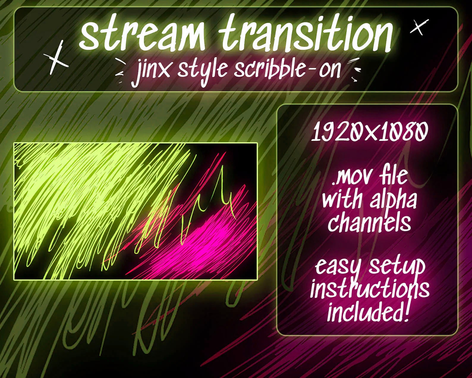 Twitch Stream Scene Stinger Transition, Arcane Jinx Stinger Twitch ...