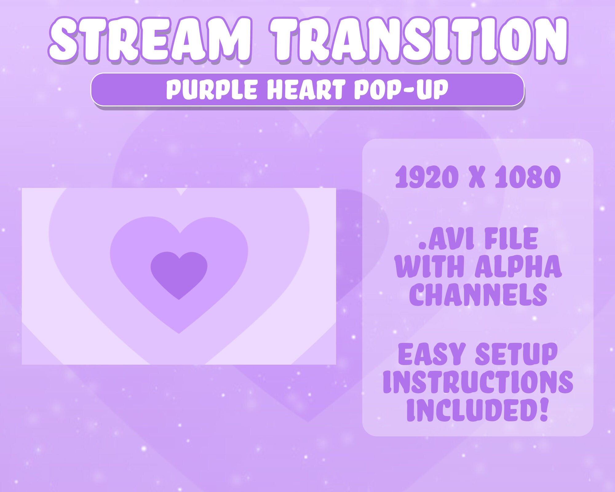 Twitch Stream Scene Stinger Transition, Purple Heart Stinger Twitch ...