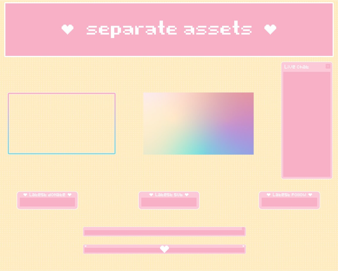 Twitch Overlay Animated Pastel Stream Overlay Package Twitch - Etsy Canada