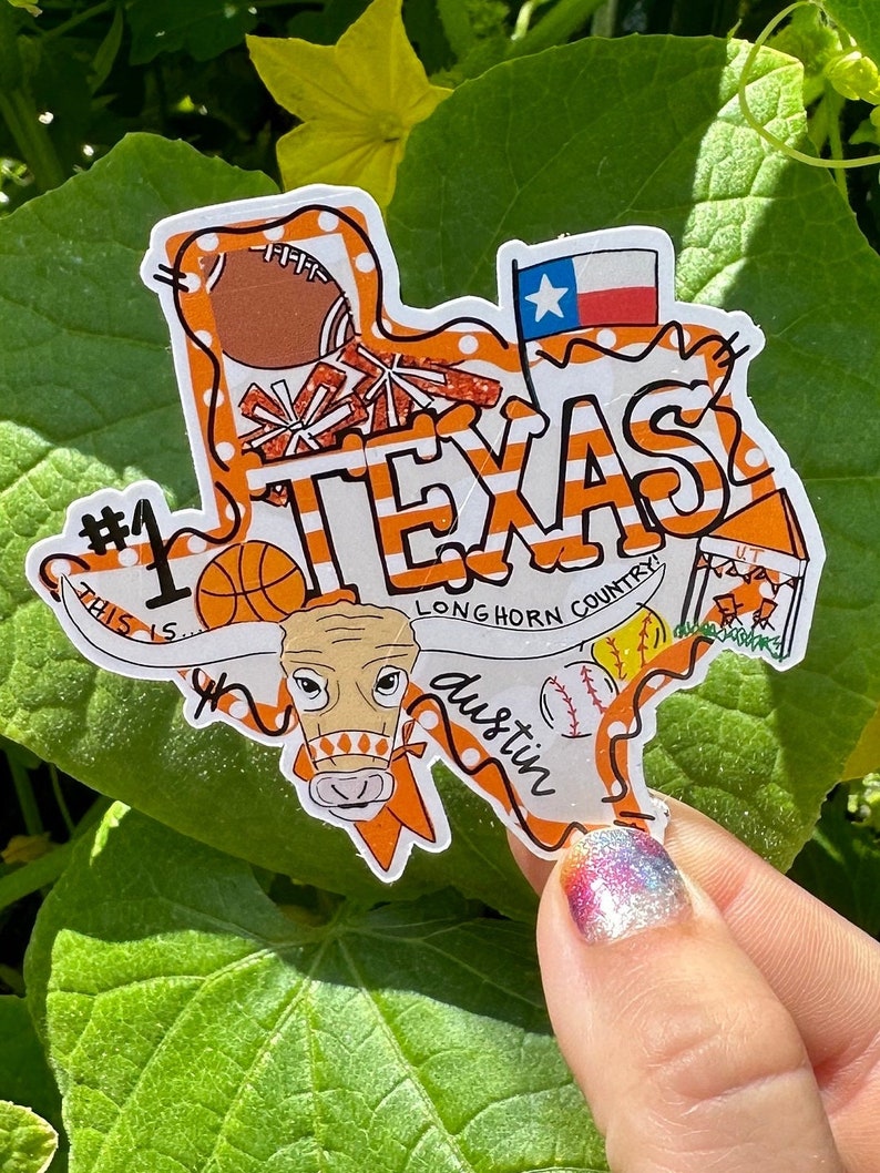 Texas Longhorn Waterproof Sticker - Etsy